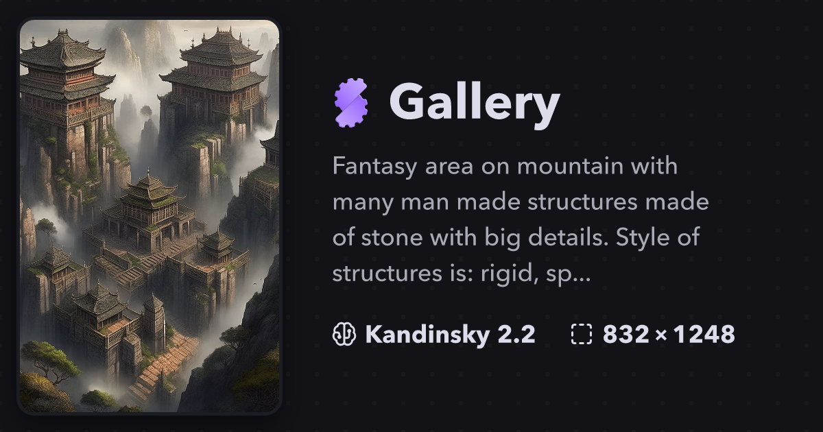 "Fantasy area on mountain with many ma..." | Gallery | Stablecog