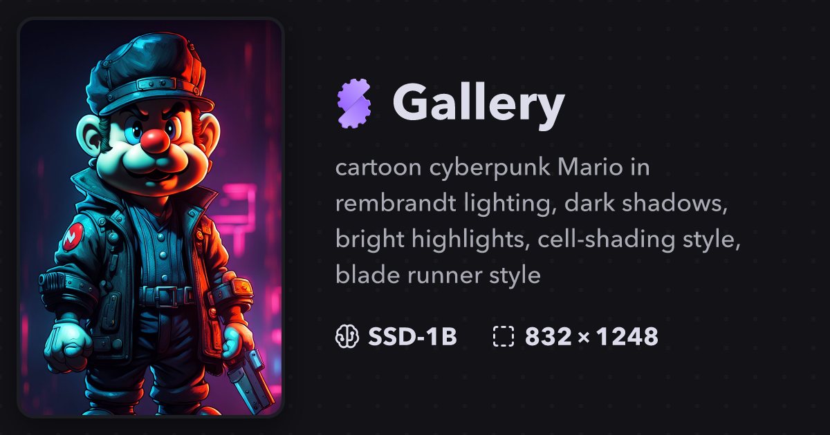 "cartoon cyberpunk Mario in rembrandt ..." | Gallery | Stablecog