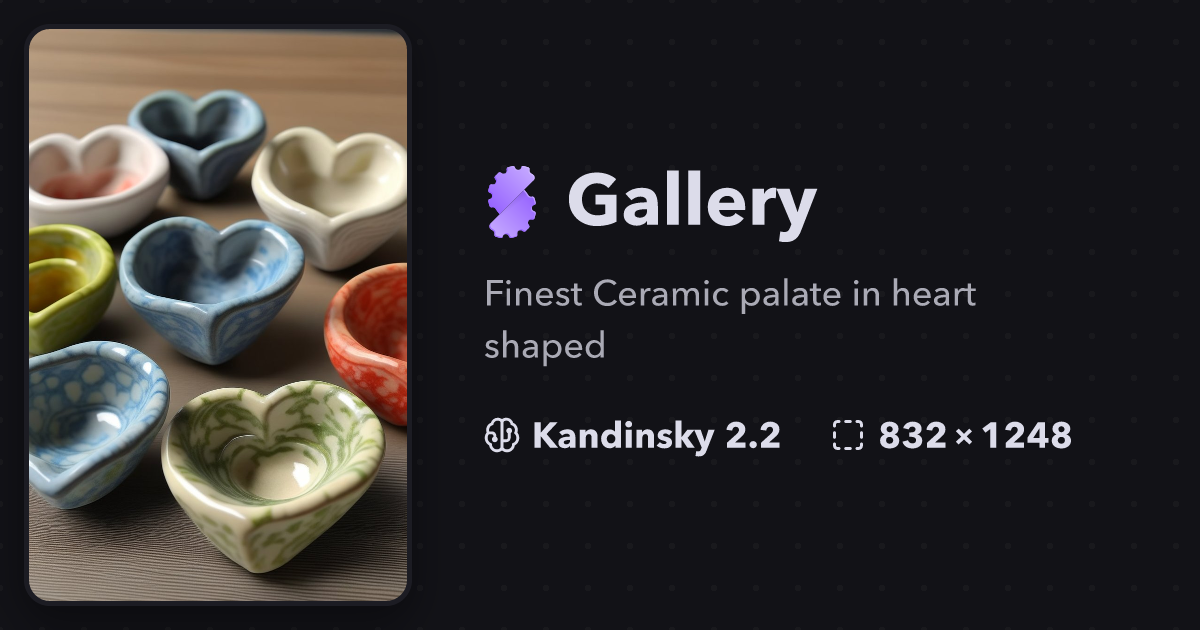 "Finest Ceramic palate in heart shaped" | Gallery | Stablecog