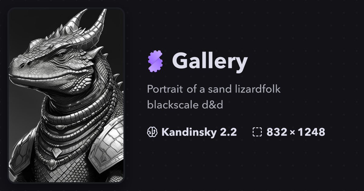 "Portrait of a sand lizardfolk blackscale..." | Gallery | Stablecog
