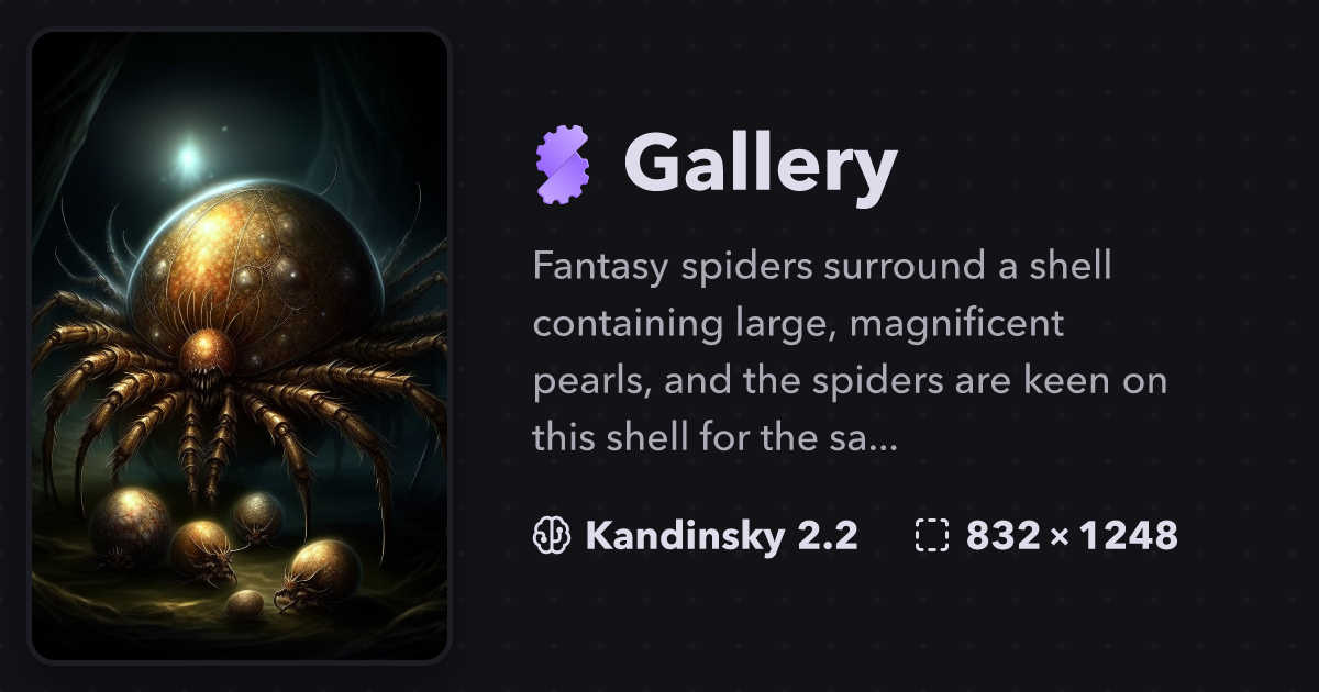 "Fantasy spiders surround a shell cont..." | Gallery | Stablecog