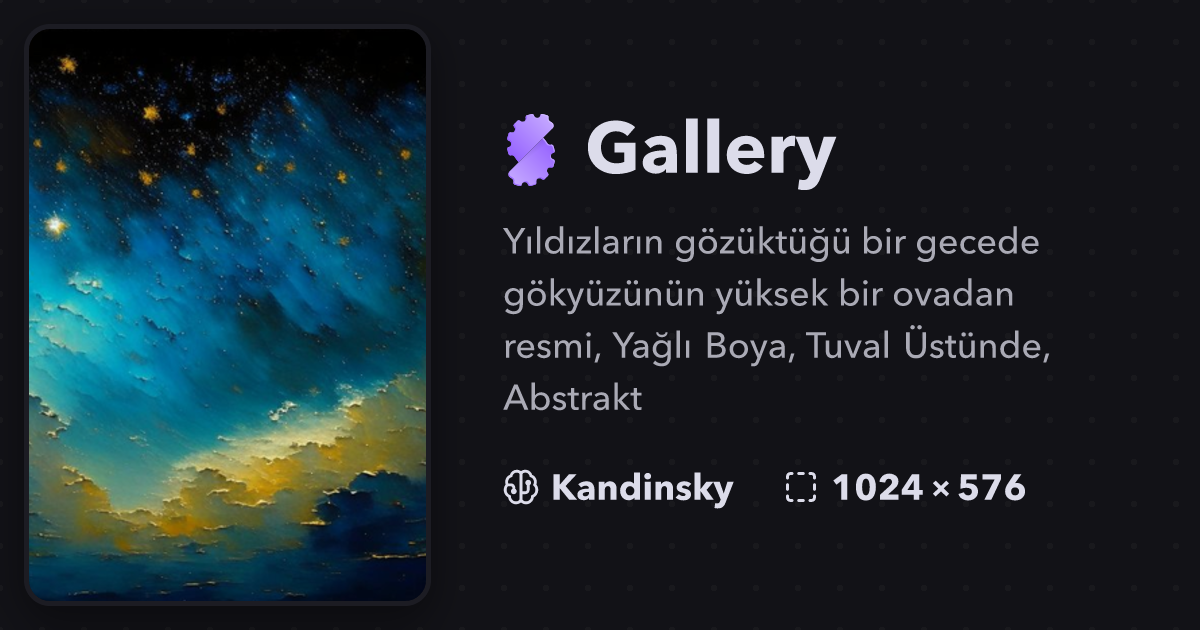 "Yıldızların gözüktüğü bir gecede göky..." | Gallery | Stablecog
