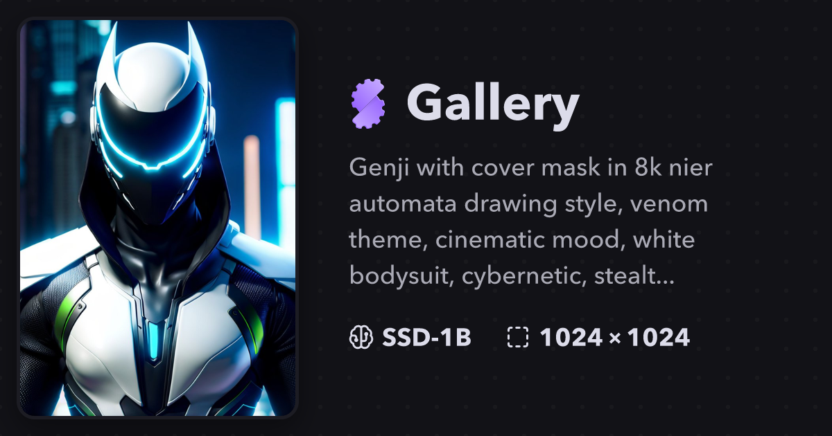 "Genji with cover mask in 8k nier auto..." | Gallery | Stablecog