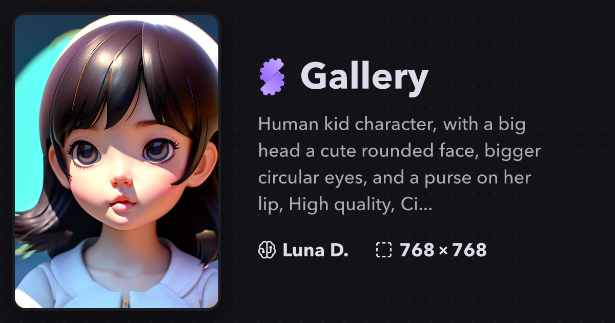"Human kid character, with a big head ..." | Gallery | Stablecog