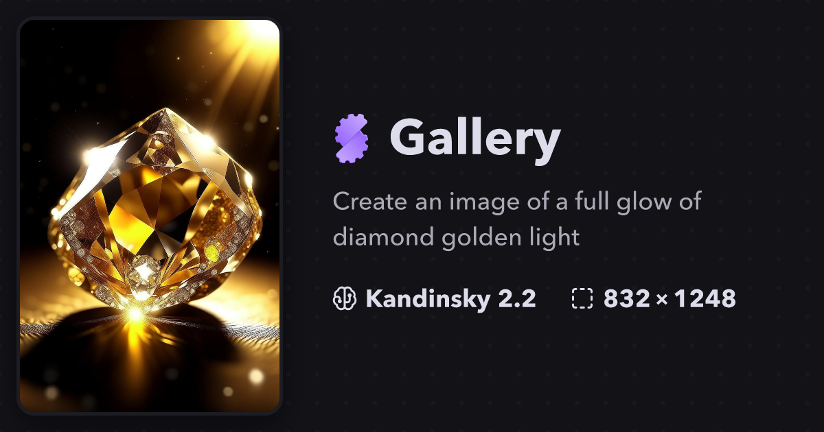 "Create an image of a full glow of dia..." | Gallery | Stablecog