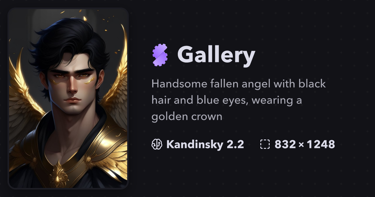 "Handsome fallen angel with black hair..." | Gallery | Stablecog