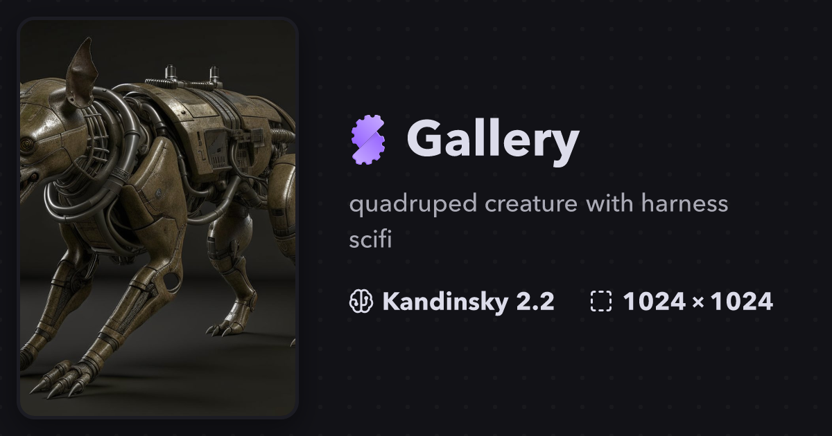 "quadruped creature with harness scifi" | Gallery | Stablecog