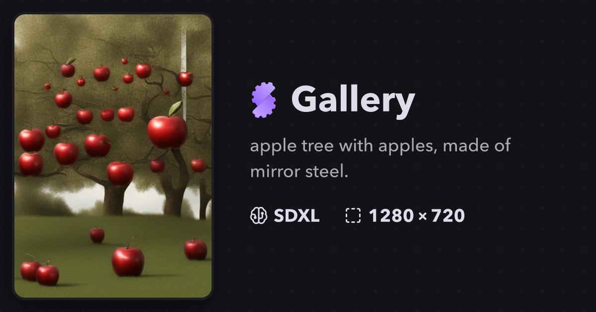 "apple tree with apples, made of mirro..." | Gallery | Stablecog