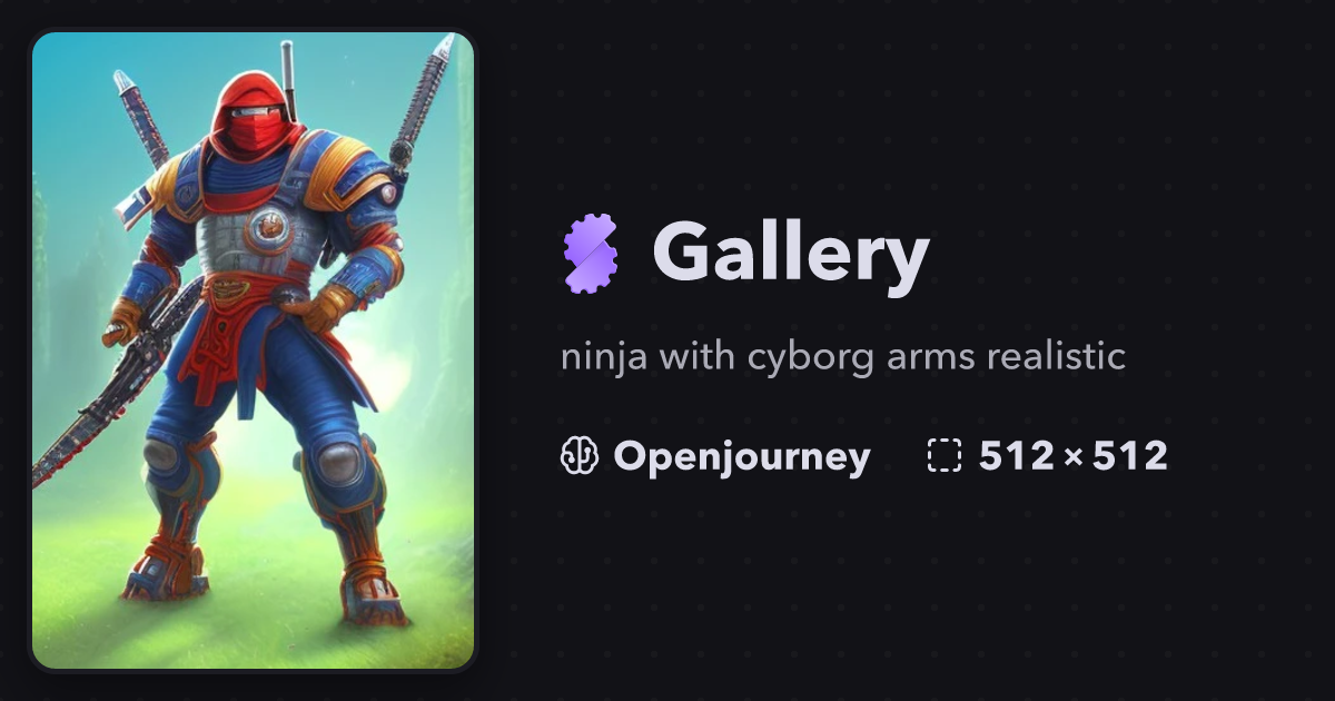 "ninja with cyborg arms realistic" | Gallery | Stablecog