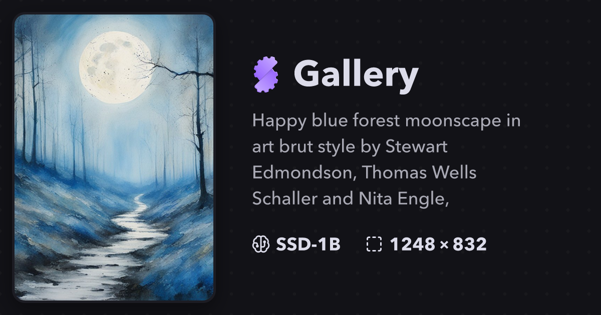 "Happy blue forest moonscape in art brut ..." | Gallery | Stablecog