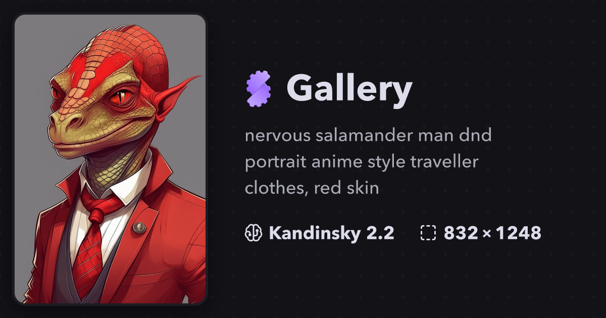 "nervous salamander man dnd portrait a..." | Gallery | Stablecog