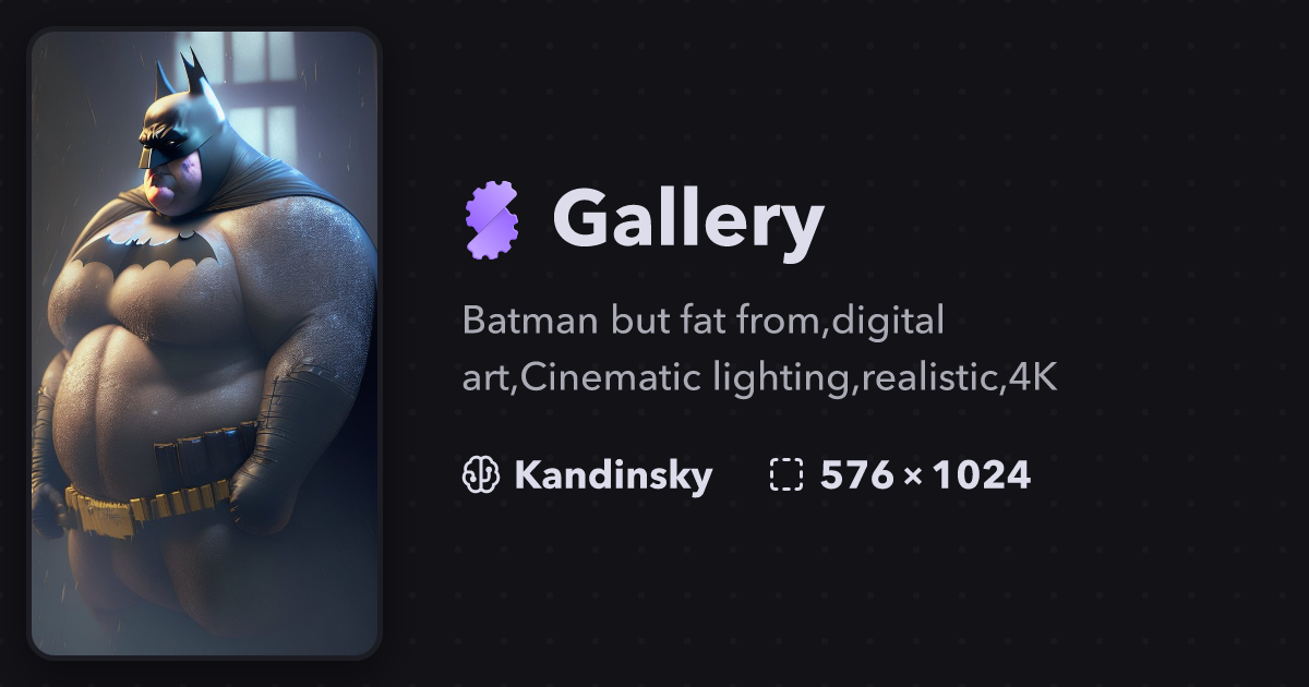 "Batman but fat from,digital art,Cinem..." | Gallery | Stablecog