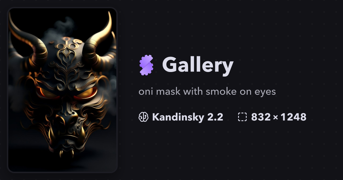 "oni mask with smoke on eyes" | Gallery | Stablecog
