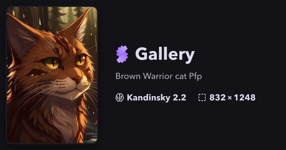 "Brown Warrior cat Pfp" | Gallery | Stablecog