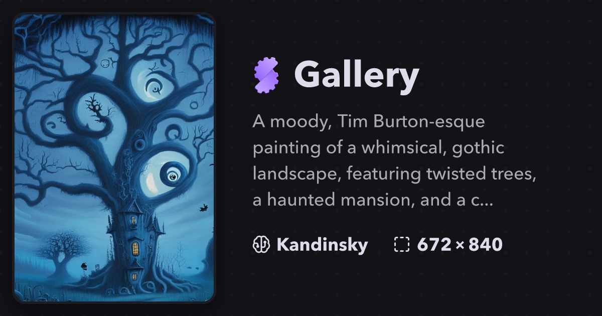 "A moody, Tim Burton-esque painting of..." | Gallery | Stablecog