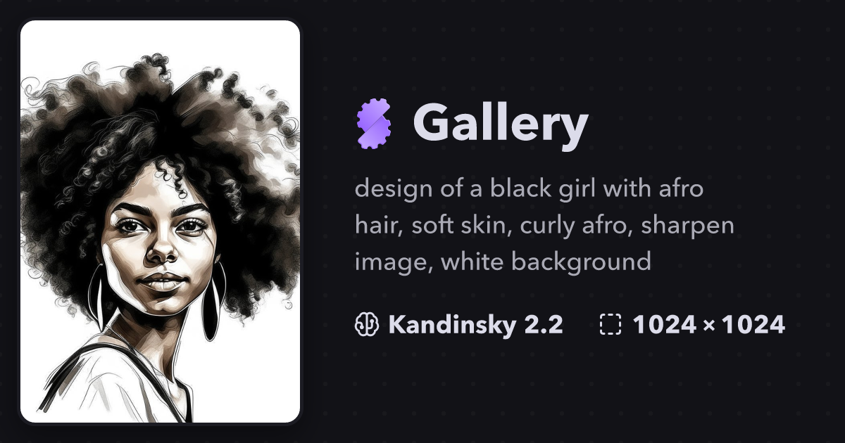 "design of a black girl with afro hair..." | Gallery | Stablecog