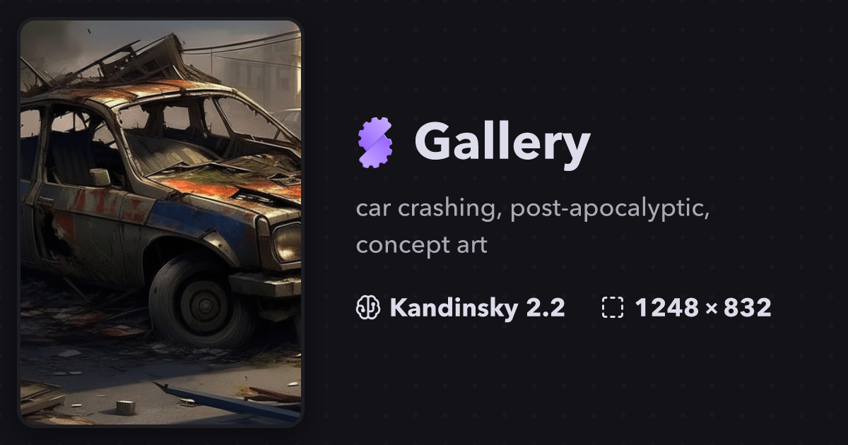 "car crashing, post-apocalyptic, conce..." | Gallery | Stablecog