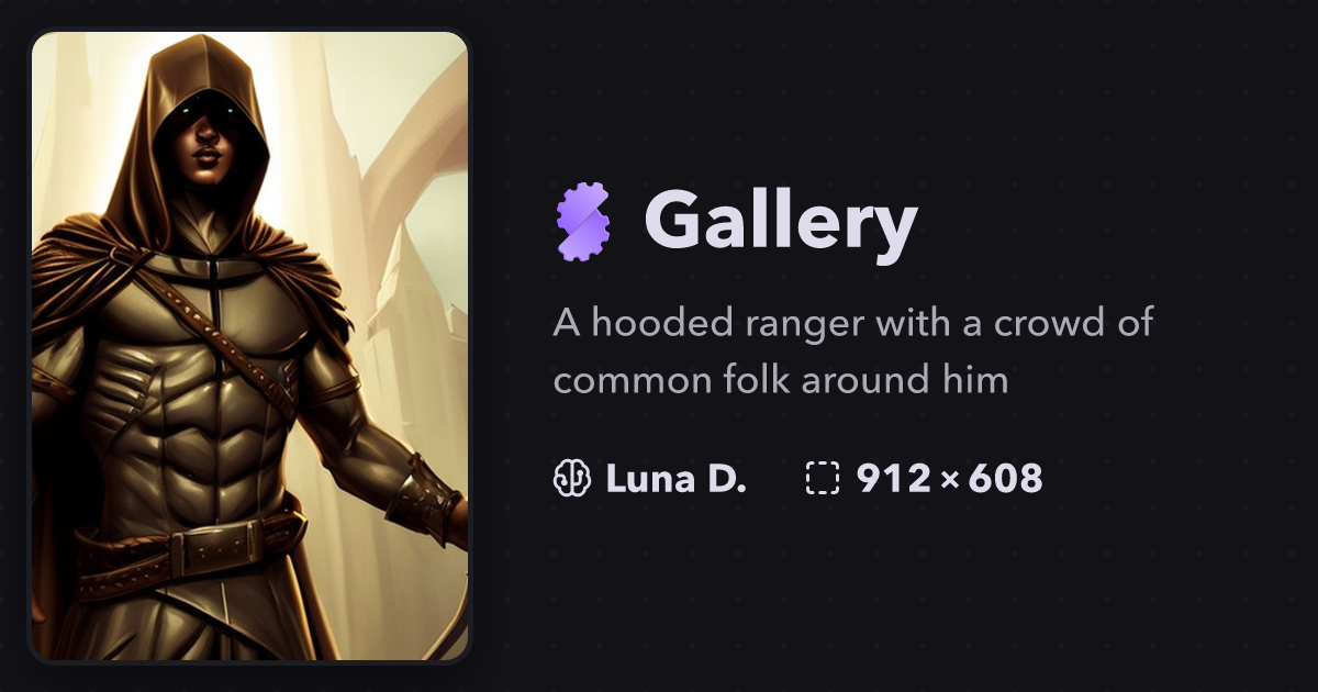 "A hooded ranger with a crowd of commo..." | Gallery | Stablecog