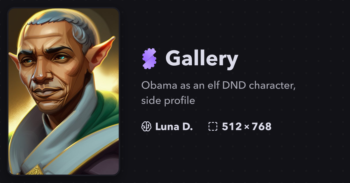 "Obama as an elf DND character, side p..." | Gallery | Stablecog