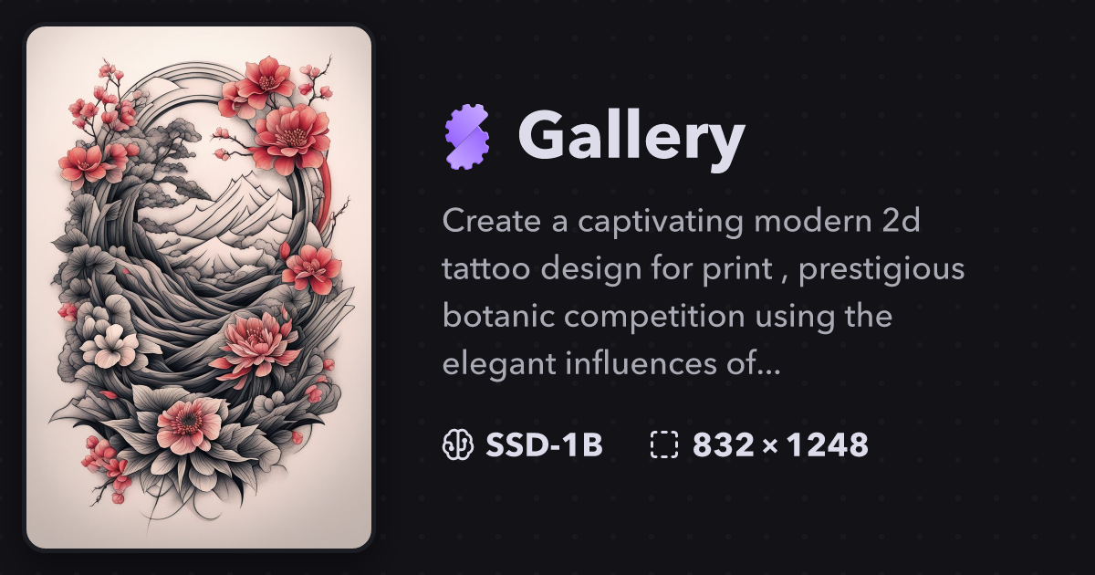 "Create a captivating modern 2d tattoo..." | Gallery | Stablecog