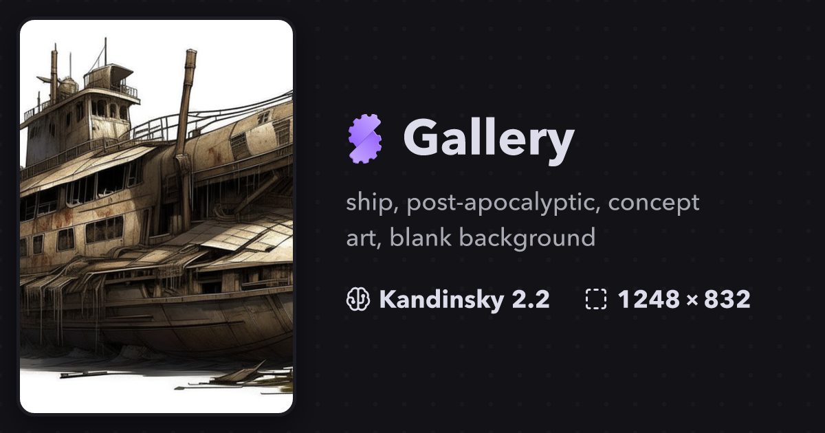 "ship, post-apocalyptic, concept art, ..." | Gallery | Stablecog
