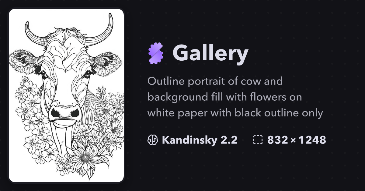 "Outline portrait of cow and backgroun..." | Gallery | Stablecog