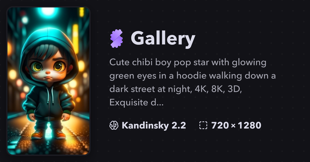 "Cute chibi boy pop star with glowing ..." | Gallery | Stablecog