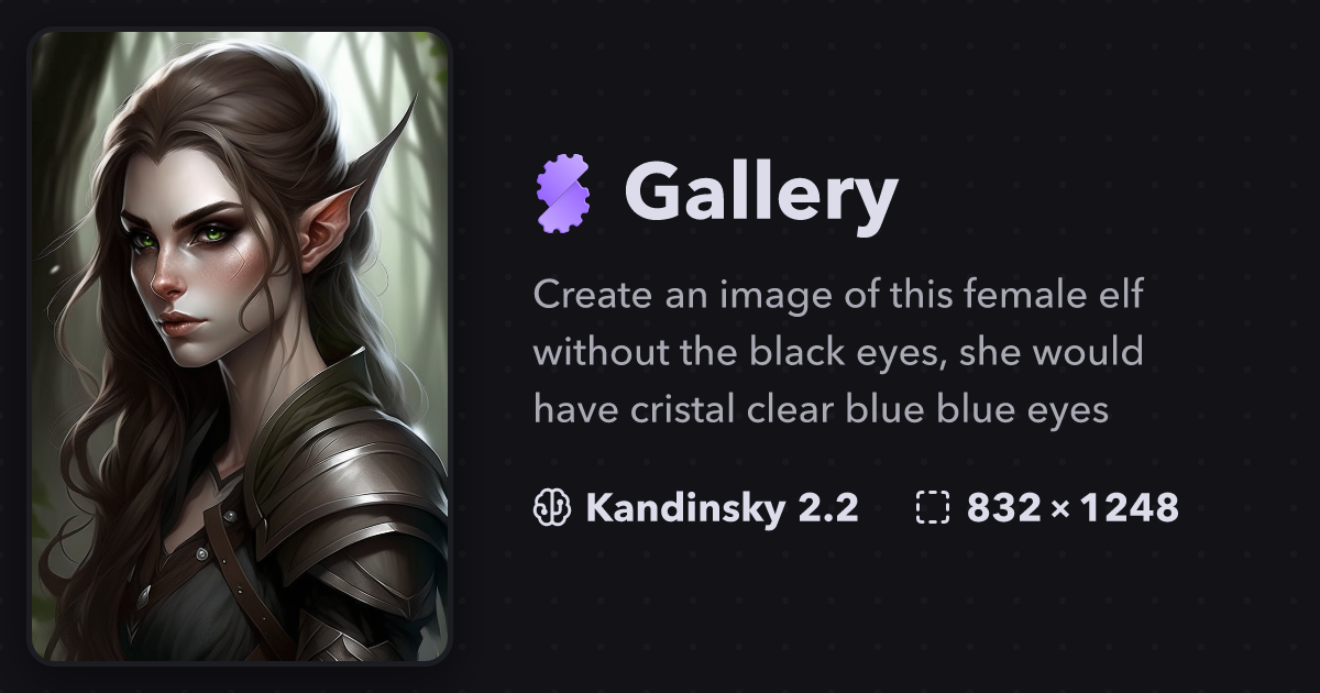 "Create an image of this female elf wi..." | Gallery | Stablecog