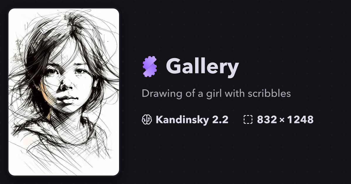 "Drawing of a girl with scribbles" | Gallery | Stablecog