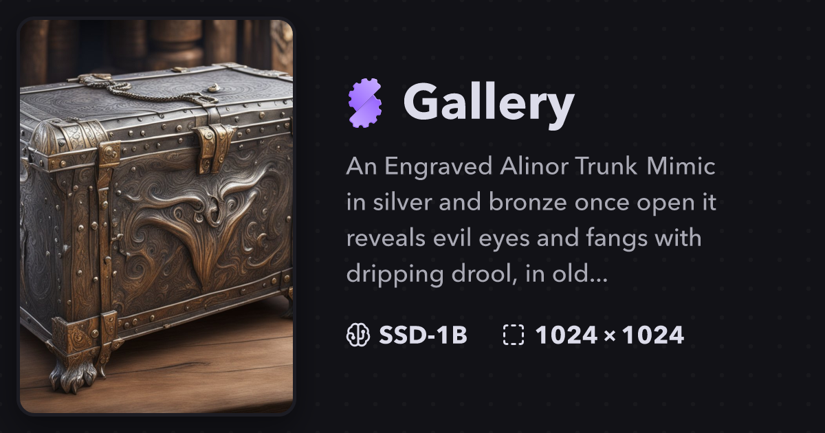 "An Engraved Alinor Trunk Mimic in sil..." | Gallery | Stablecog