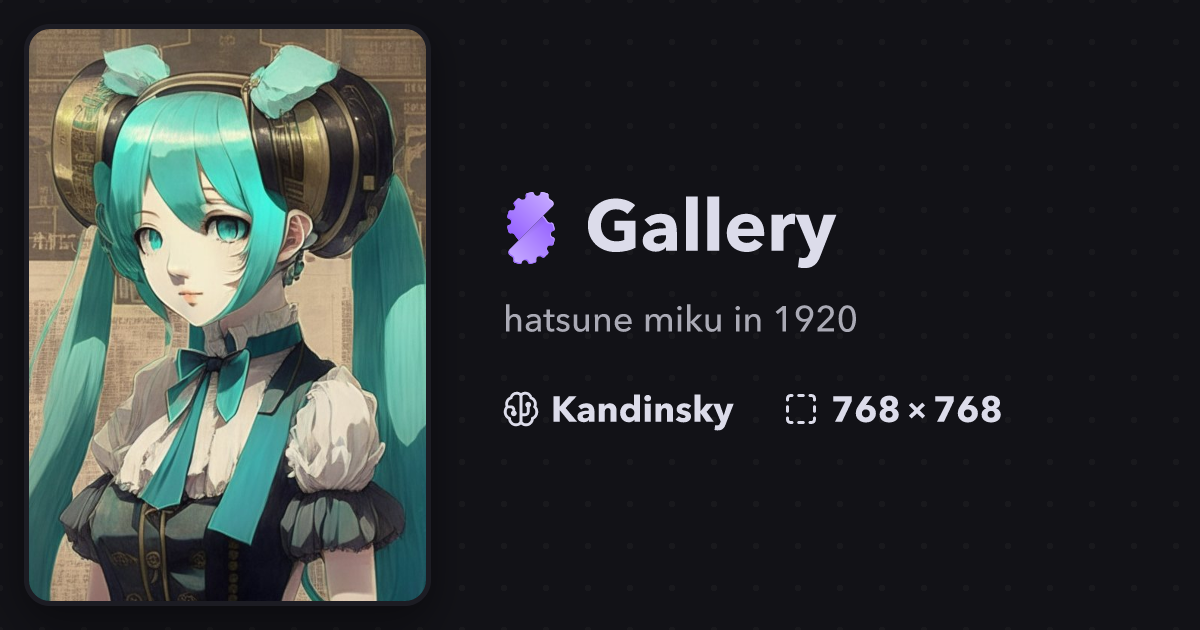 "hatsune miku in 1920" | Gallery | Stablecog