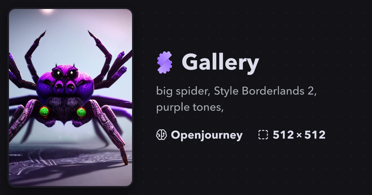 "big spider, Style Borderlands 2, purple ..." | Gallery | Stablecog