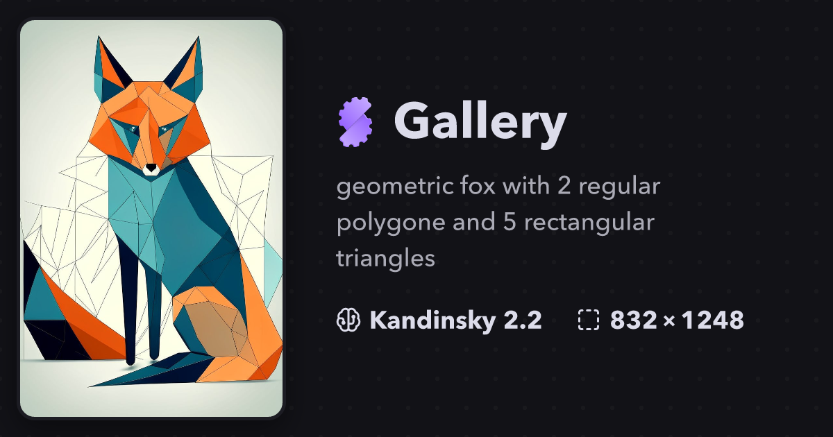 "geometric fox with 2 regular polygone..." | Gallery | Stablecog