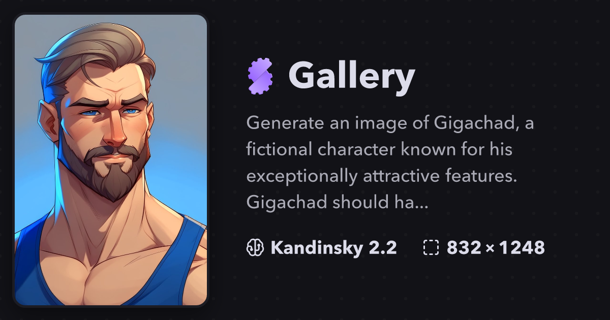 "Generate an image of Gigachad, a fiction..." | Gallery | Stablecog
