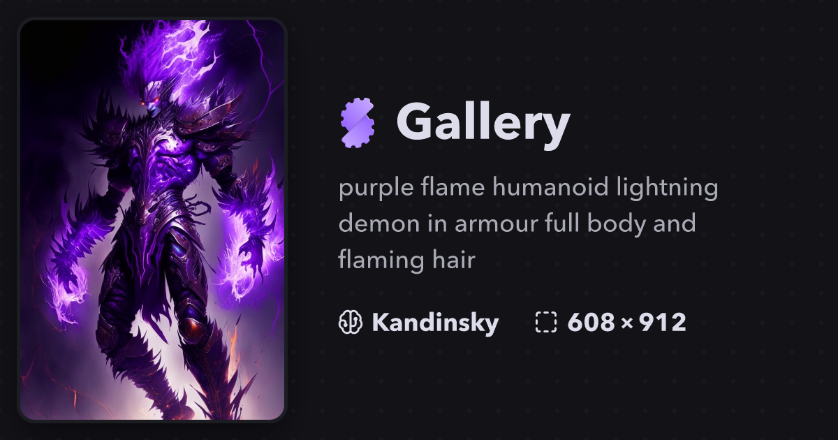"purple flame humanoid lightning demon..." | Gallery | Stablecog