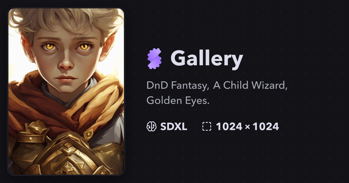 "DnD Fantasy, A Child Wizard, Golden E..." | Gallery | Stablecog