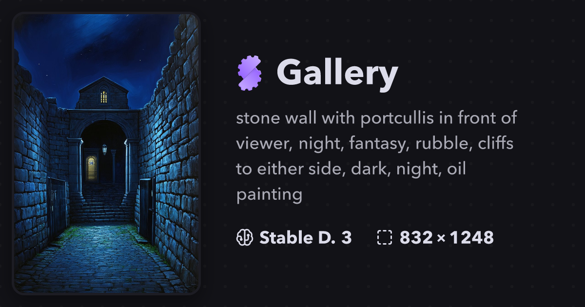 "stone wall with portcullis in front o..." | Gallery | Stablecog