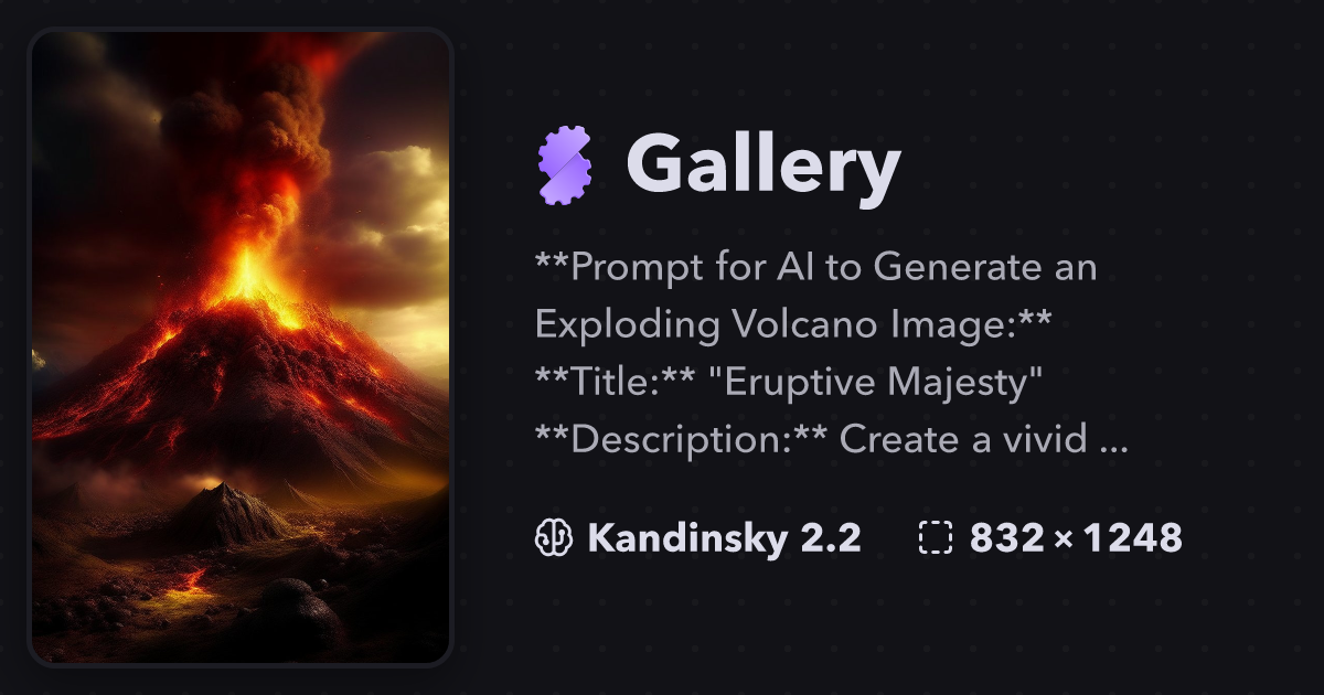 "**Prompt for AI to Generate an Explod..." | Gallery | Stablecog