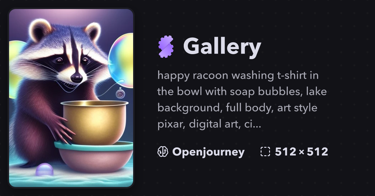 "happy racoon washing t-shirt in the b..." | Gallery | Stablecog