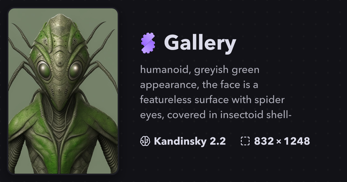"humanoid, greyish green appearance, t..." | Gallery | Stablecog