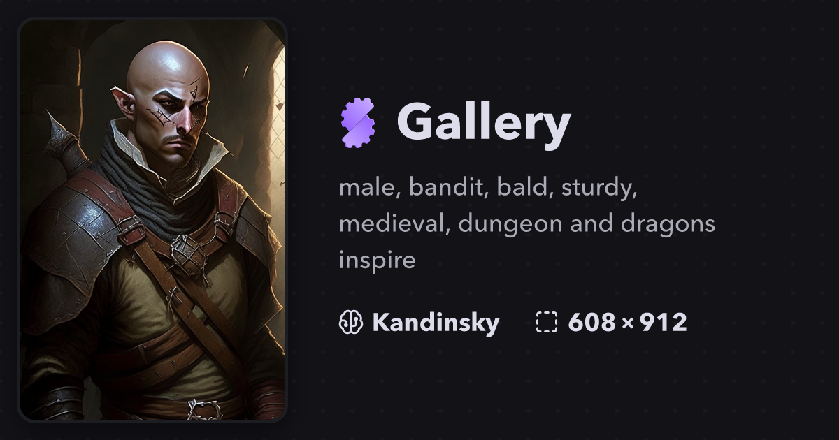 "male, bandit, bald, sturdy, medieval,..." | Gallery | Stablecog