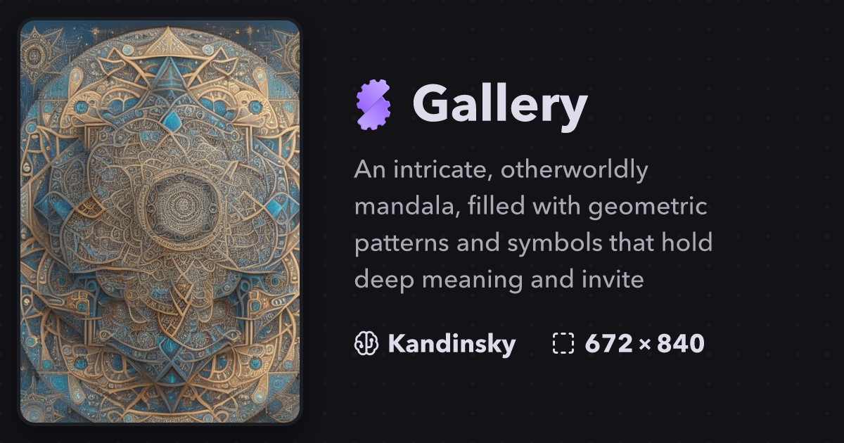 "An intricate, otherworldly mandala, f..." | Gallery | Stablecog