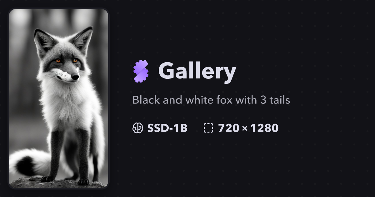 "Black and white fox with 3 tails" | Gallery | Stablecog