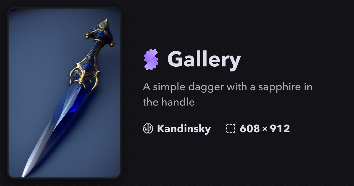 "A simple dagger with a sapphire in th..." | Gallery | Stablecog