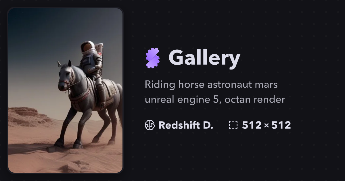 "Riding horse astronaut mars unreal en..." | Gallery | Stablecog