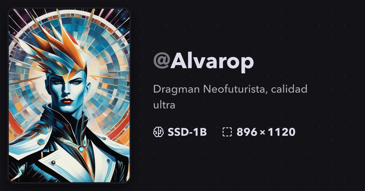 "Dragman Neofuturista, calidad ultra" | @Alvarop on Stablecog