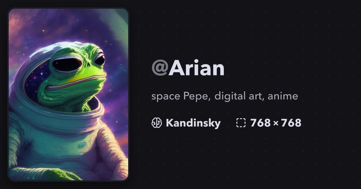 "space Pepe, digital art, anime" | @Arian on Stablecog