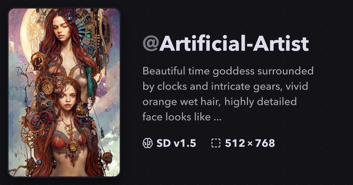 Beautiful time goddess surrounded by clocks and in... | @Artificial-Artist