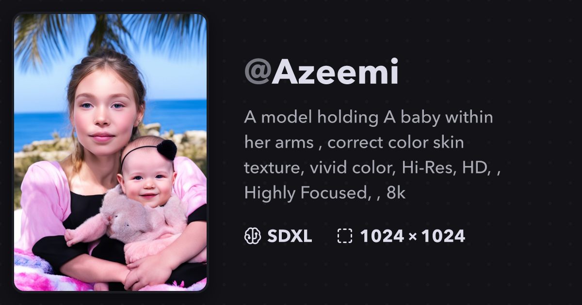 A model holding A baby within her arms , correct c... | @Azeemi