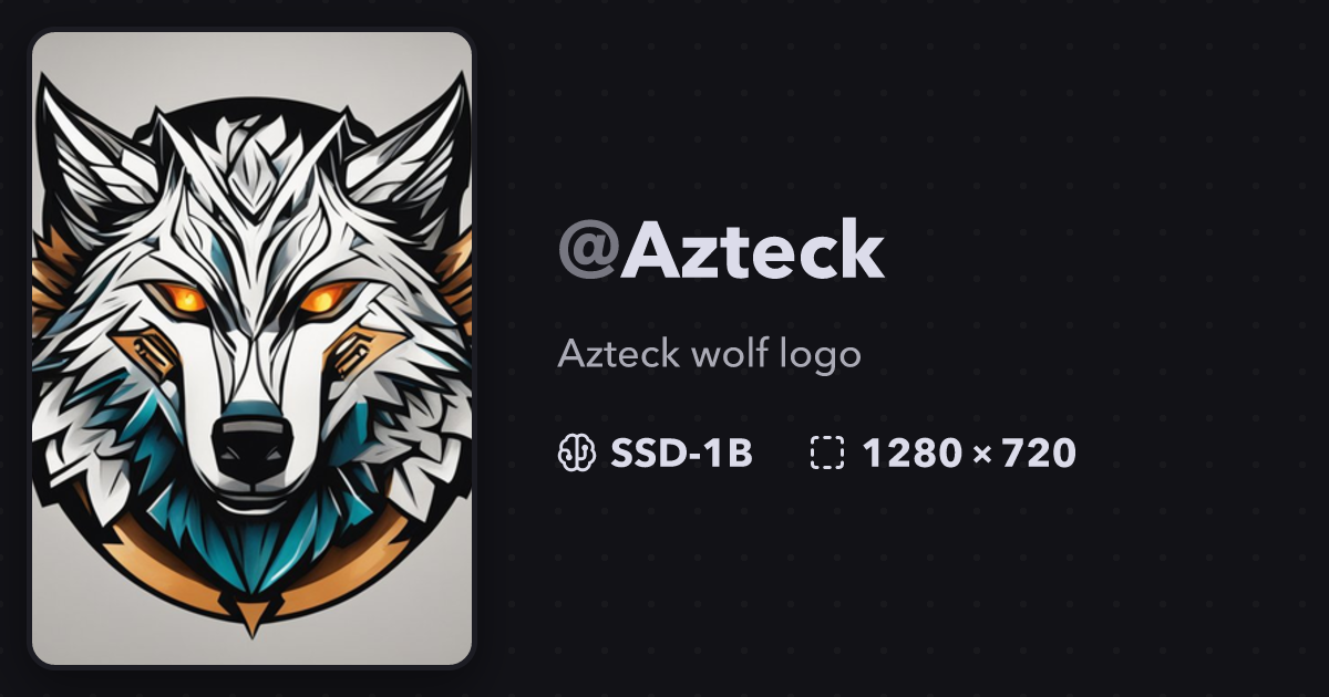 "Azteck wolf logo" | @Azteck on Stablecog